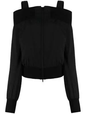 Yohji Yamamoto Off-shoulder Zip-up Jacket