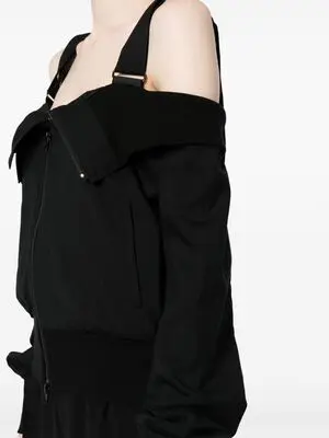 Yohji Yamamoto Off-shoulder Zip-up Jacket