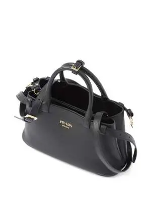 Prada Buckle Tote Bag - Black
