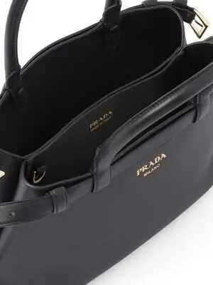 Prada Buckle Tote Bag - Black