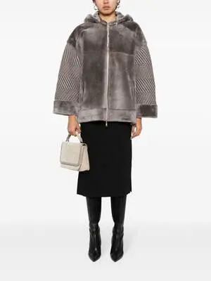 Lorena Antoniazzi Sheepskin Hooded Jacket