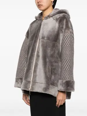 Lorena Antoniazzi Sheepskin Hooded Jacket