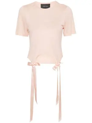 Simone Rocha Bow-detail T-shirt - Pink