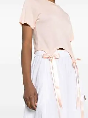 Simone Rocha Bow-detail T-shirt - Pink
