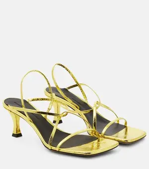 Proenza Schouler 60 Leather Slingback Sandals - Gold
