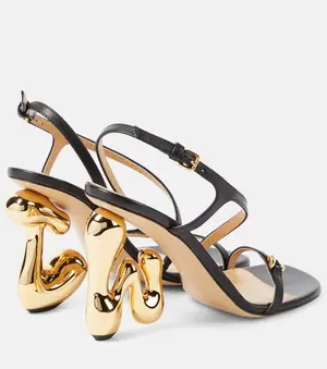 JW Anderson Jw Bubble Heel Leather Sandals - Black