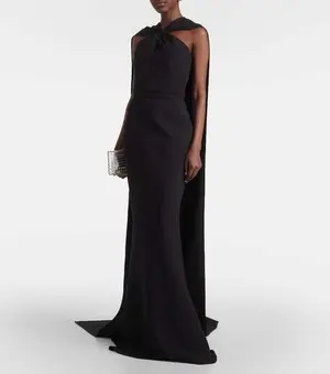 Safiyaa Lilien Caped Gown - Black