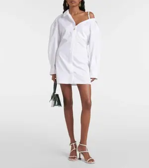 Jacquemus La Mini Robe Chemise Shirt Dress - White