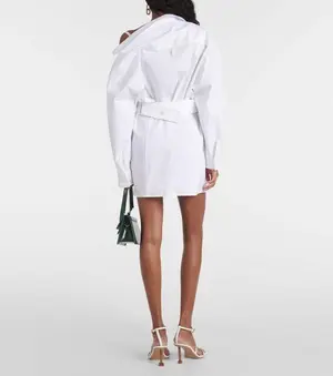 Jacquemus La Mini Robe Chemise Shirt Dress - White