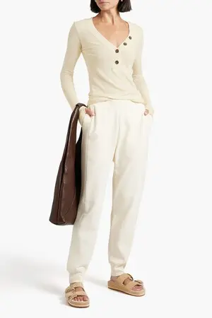 Enza Costa Cotton And Cashmere-blend Jersey Top