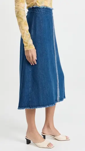 Raquel Allegra Aurora Denim Skirt