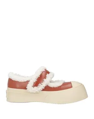 Marni Ballet Flats Camel Size Soft Leather, Textile Fibers