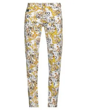 Versace Straight Leg Cotton-blend Pants - White