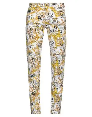 Versace Straight Leg Cotton-blend Pants - White