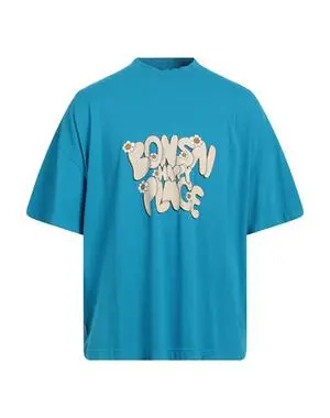 BONSAI Man T-shirt White Size S Cotton Blue