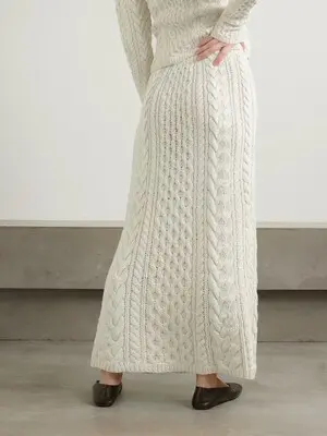 Gabriela Hearst Callum Cable-knit Cashmere Maxi Skirt