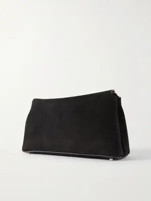 TOTEME T-lock Suede Clutch - Brown