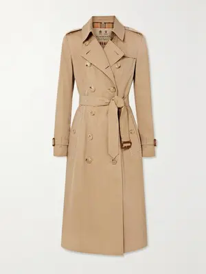 Burberry Chelsea Long Organic Cotton-gabardine Trench Coat - Neutrals