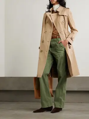 Burberry Chelsea Long Organic Cotton-gabardine Trench Coat - Neutrals