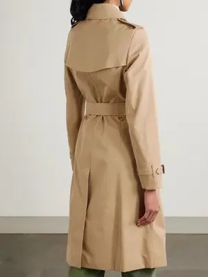 Burberry Chelsea Long Organic Cotton-gabardine Trench Coat - Neutrals