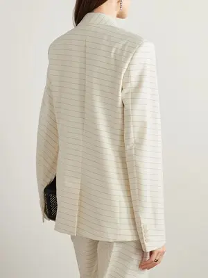 JW Anderson Paneled Striped Wool-blend Drill Blazer