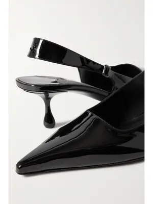 JIMMY CHOO Amel 50 Patent-leather Slingback Pumps - Black