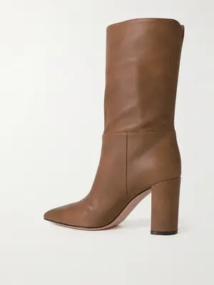 GIANVITO ROSSI Piper 85 Leather Knee Boots - Brown