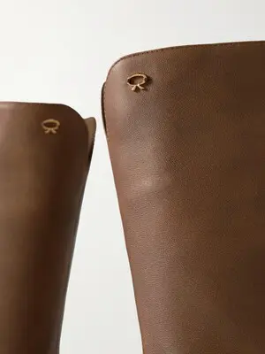 GIANVITO ROSSI Piper 85 Leather Knee Boots - Brown