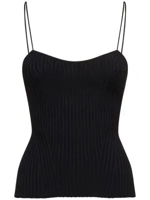Khaite KHAITE Ziggy Viscose Blend Tank Top - Black