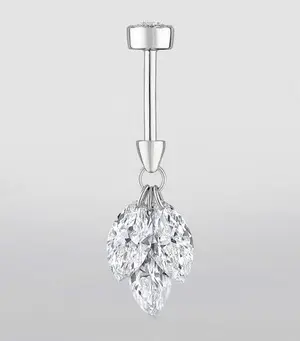 MARIA TASH Floating Diamond Plume Threaded Charm Earring
