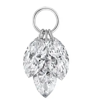 MARIA TASH Floating Diamond Plume Charm - White