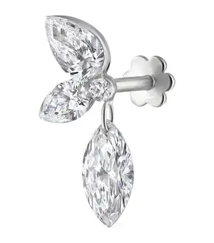MARIA TASH Grand Marquise Pear Diamond Echo Earring - White