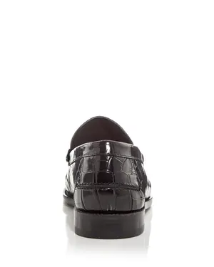 Versace Medusa '95 Croc Embossed Loafers - Black
