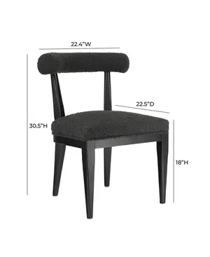 TOV FURNITURE Palla Performance Boucle Dining Chair - Black