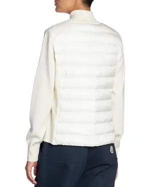Moncler Quilted Wool Puffer Cardigan - White