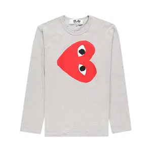Play Comme Des Garcon Comme Des Garçons Long-sleeve Play T-shirt With Sideways Red Heart