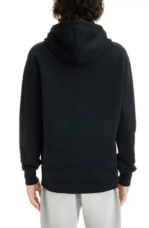 AMI Paris De Coeur Embroidered Cotton Knit Hoodie - Black/001