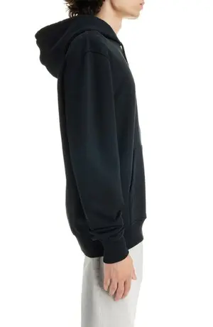 AMI Paris De Coeur Embroidered Cotton Knit Hoodie - Black/001