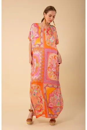 Hale Bob Oversized Caftan - Orange