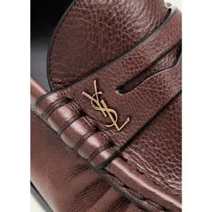 Saint Laurent Le Leather Penny Loafers - Paris Brown