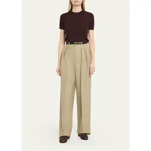 Saint Laurent Le Leather Penny Loafers - Paris Brown