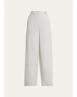 Giorgio Armani Straight-leg Linen Trousers - Gray