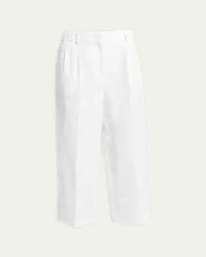 Giorgio Armani Straight-leg Linen Trousers - Solid White