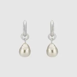 Gucci Hoop Earrings With Pearl Drops