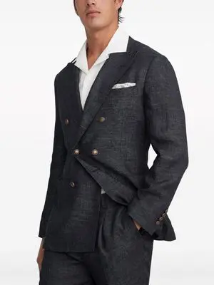 Brunello Cucinelli Double-breasted Linen Blazer