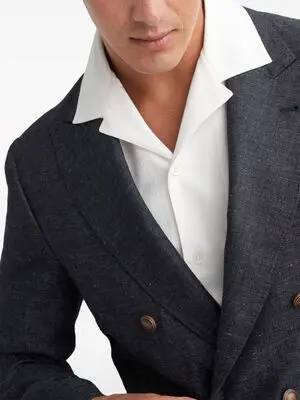 Brunello Cucinelli Double-breasted Linen Blazer