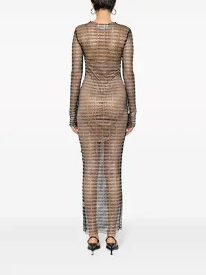 GENNY Crystal-embellished Mesh Maxi Dress