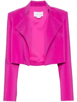 GENNY Crystal-embellished Cropped Blazer - Pink