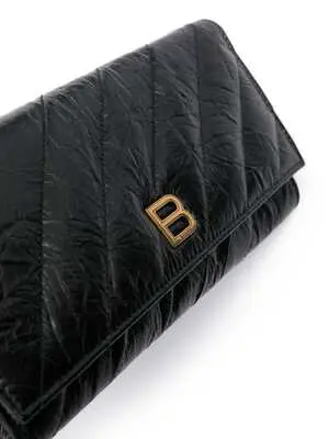 Balenciaga Logo-plaque Quilted Wallet