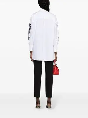 Dolce & Gabbana Lace Trim Cotton Shirt - White
